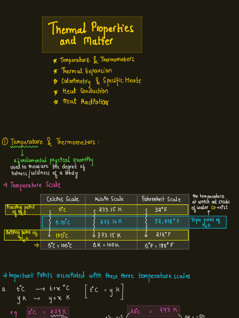 Thermal Properties of Matter Notes 01 | PDF | Temperature | Heat