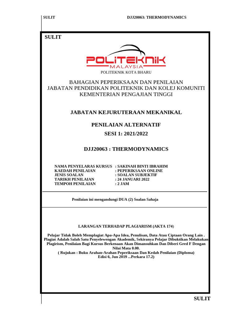PAlt DJJ20063 (sesi 1 2021 2022) set 1 | PDF