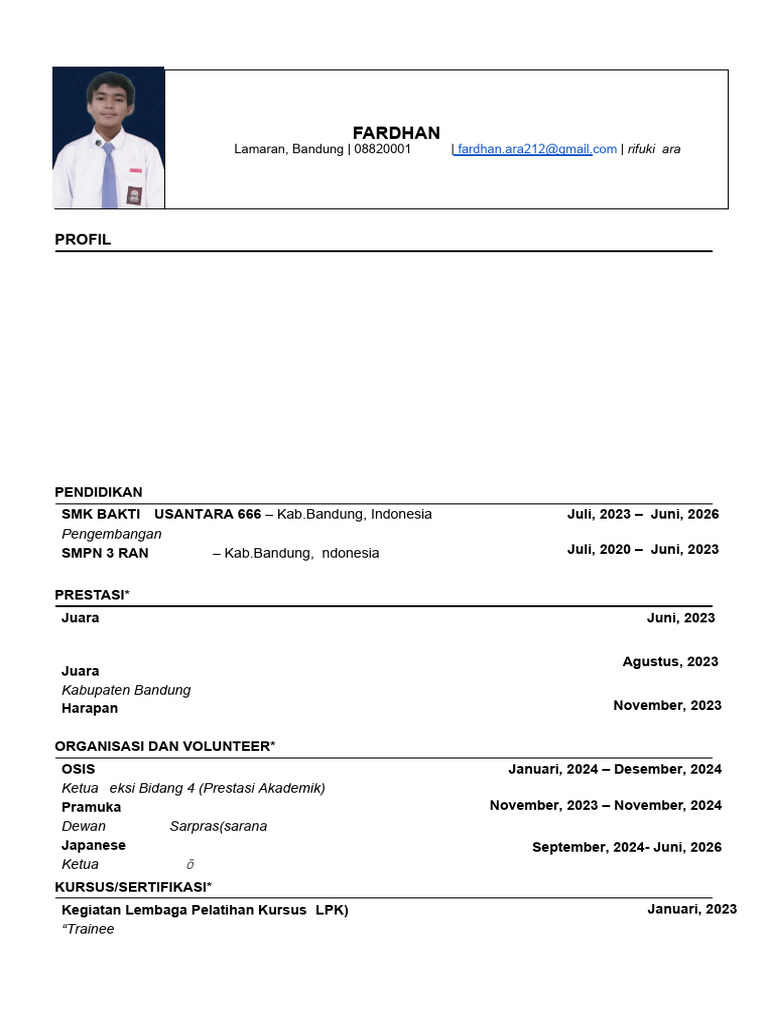 Template CV ATS | PDF
