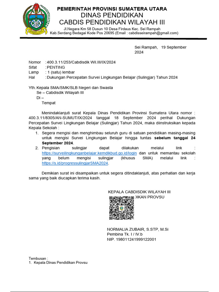 Sb253 - Dukungan Percepatan Pengisian Survei Lingkungan Belajar Tahun ...