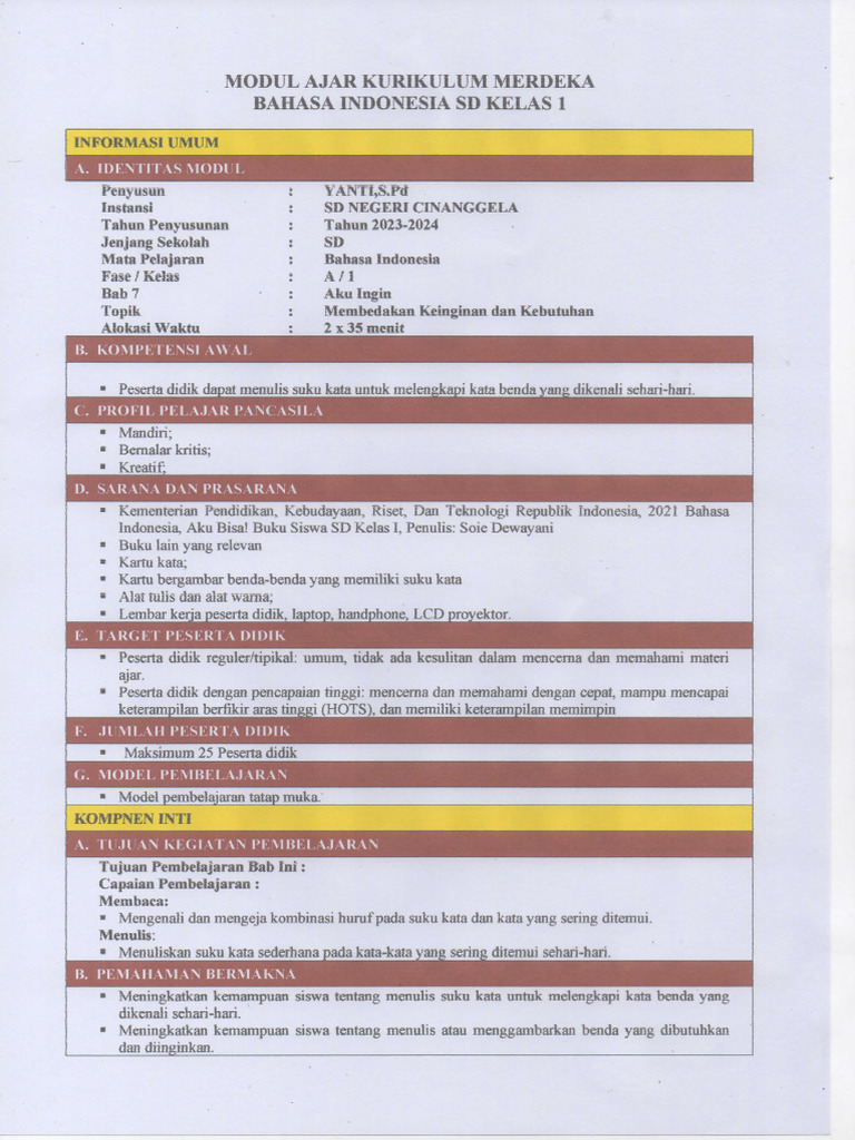 Modul Ajar Observasi Yanti | PDF