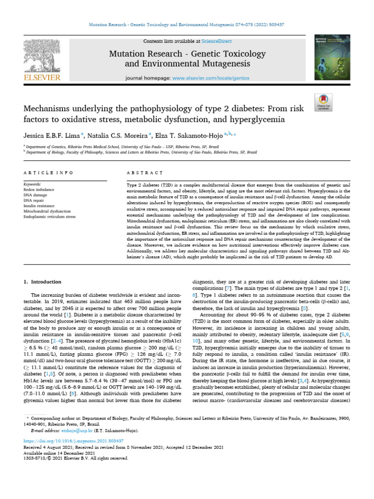 Mechanisms of Type 2 Diabetes Pathophysiology | PDF | Diabetes ...