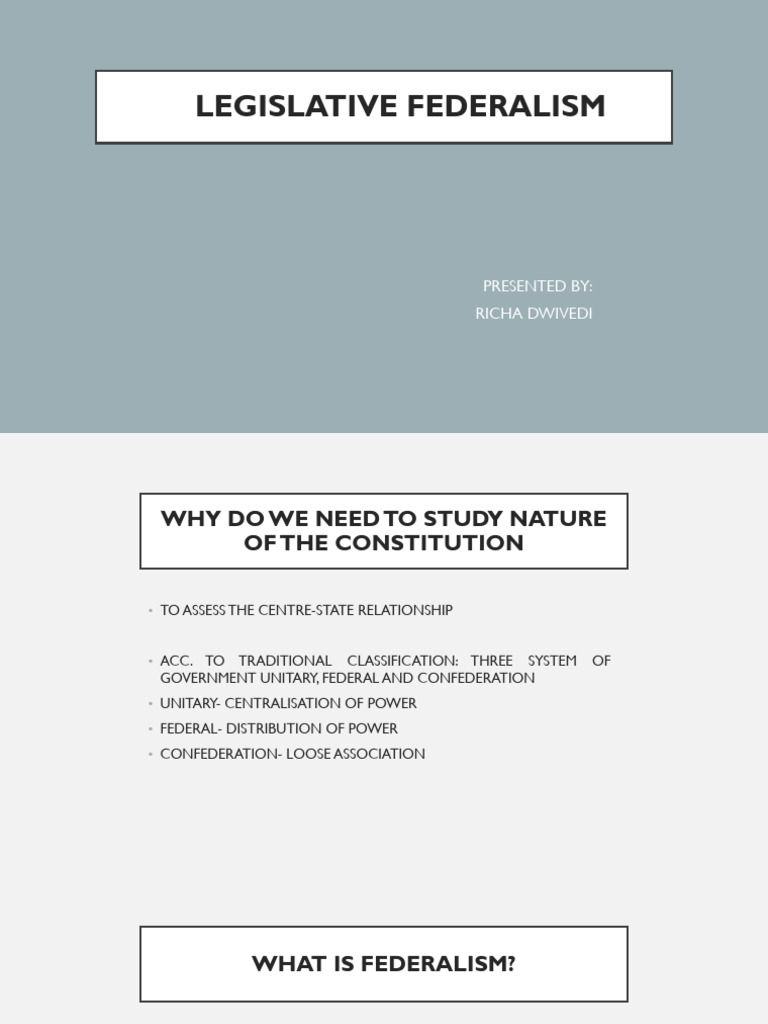 Legislative Federalism | PDF | Federation | Federalism
