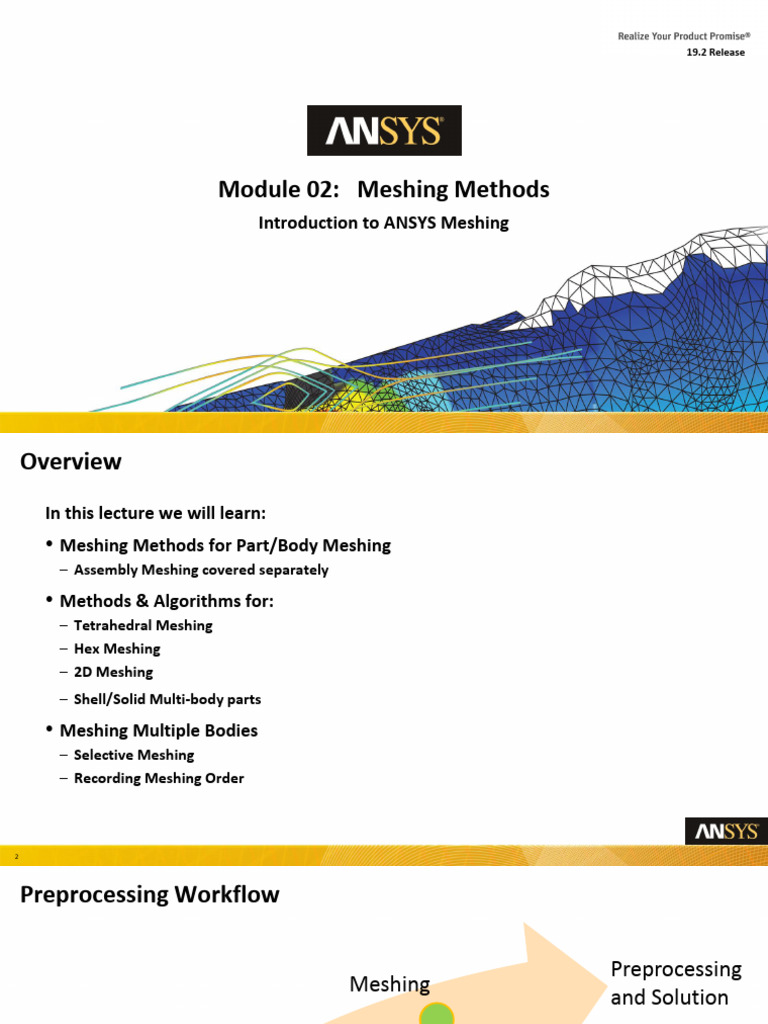 Mesh Intro 19.2 M02 Lecture Slides Meshing Methods | PDF | Tetrahedron | Geometry