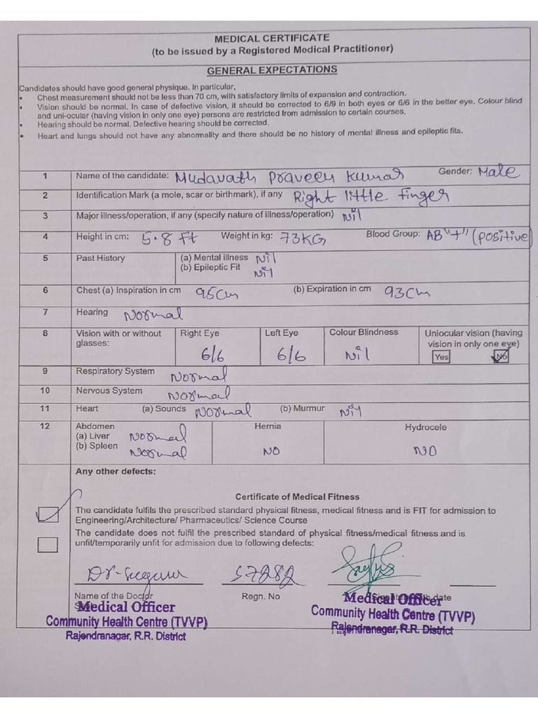 Medical certificate | PDF