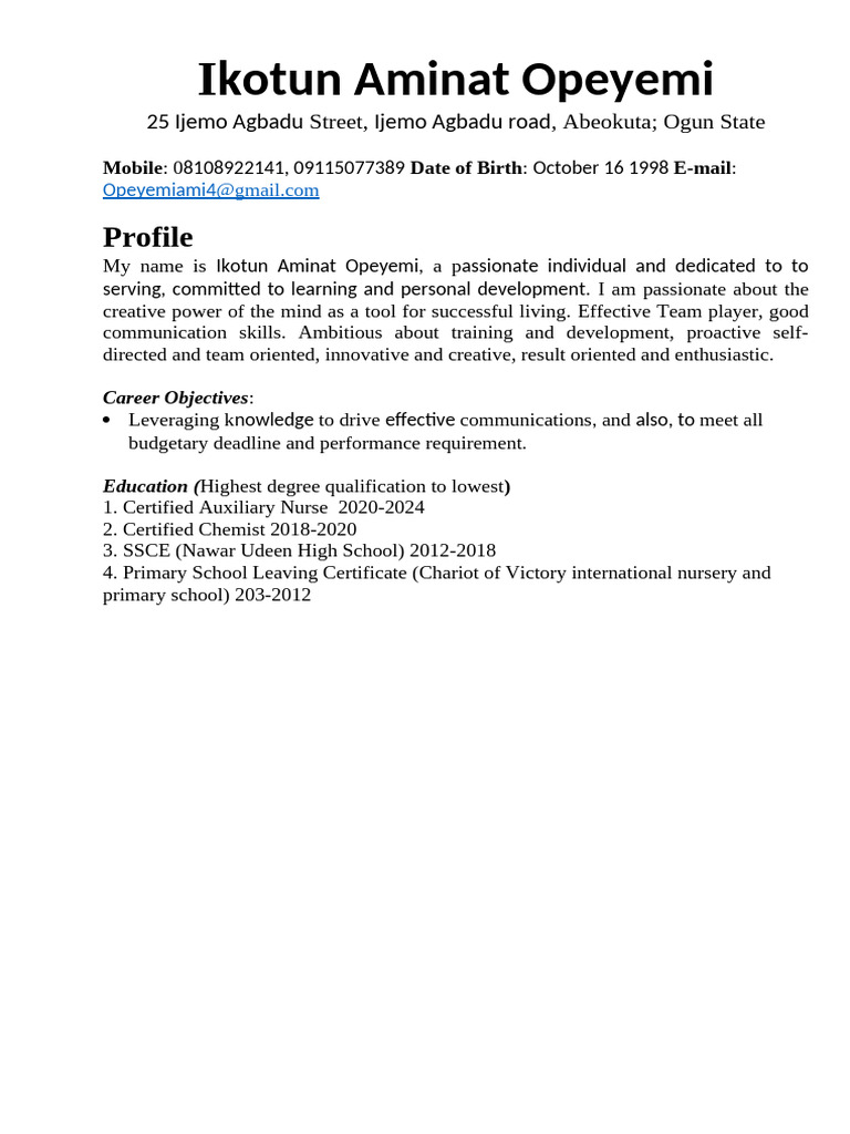 Aminat Opeyemi Ikotun | PDF