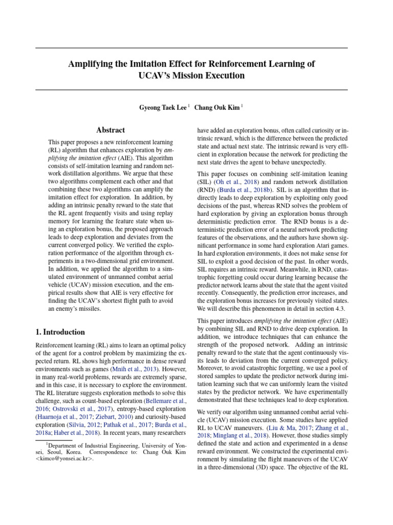 Ucav Mission Execution Reinforcement Learning Paper | PDF | Computers