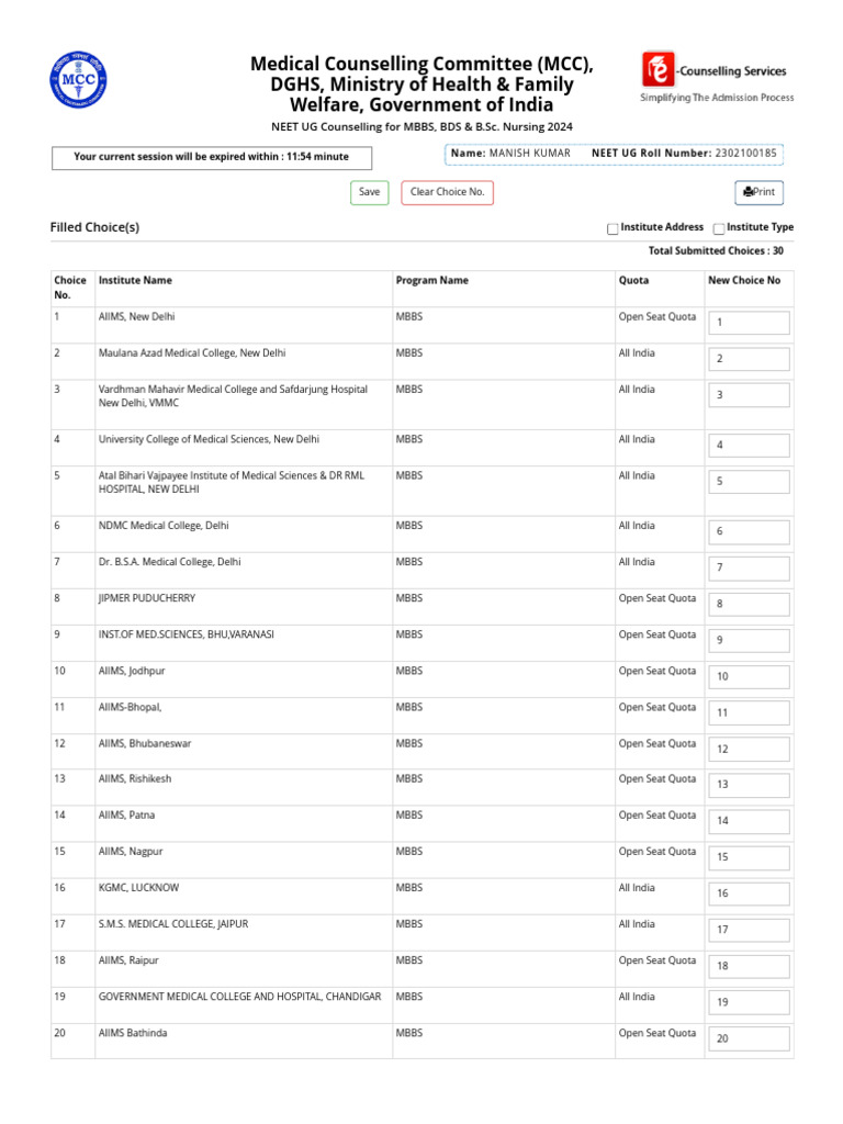 choice filling 2 | PDF | Medical Education | Higher Education