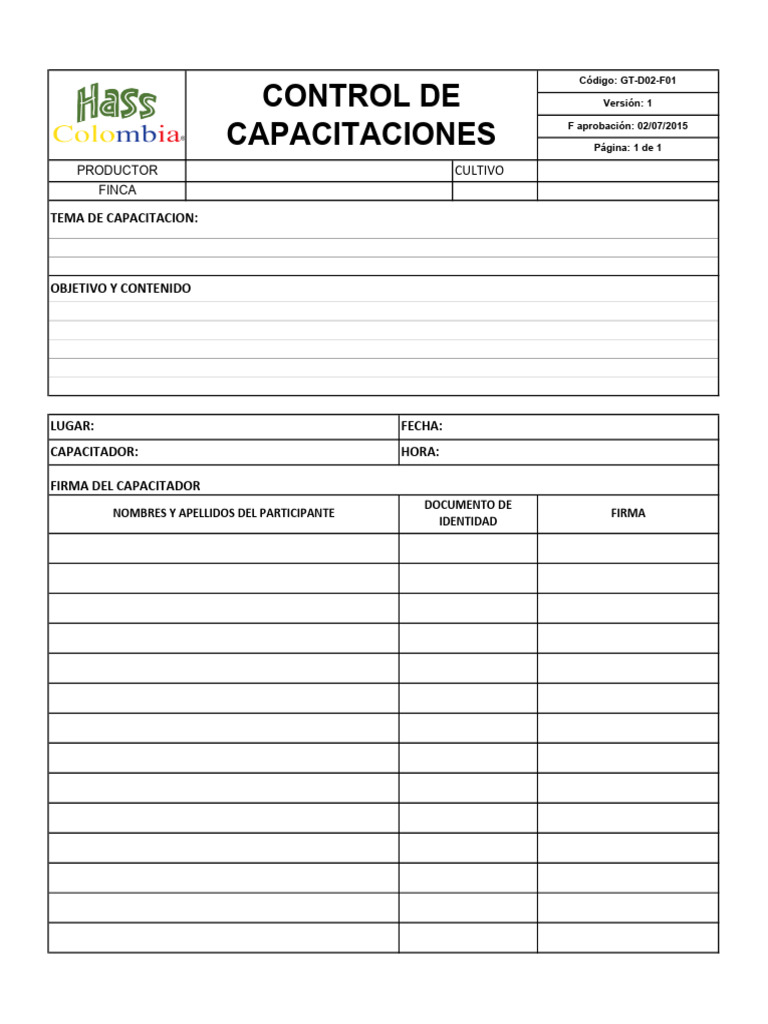 Registro Capacitaciones | PDF