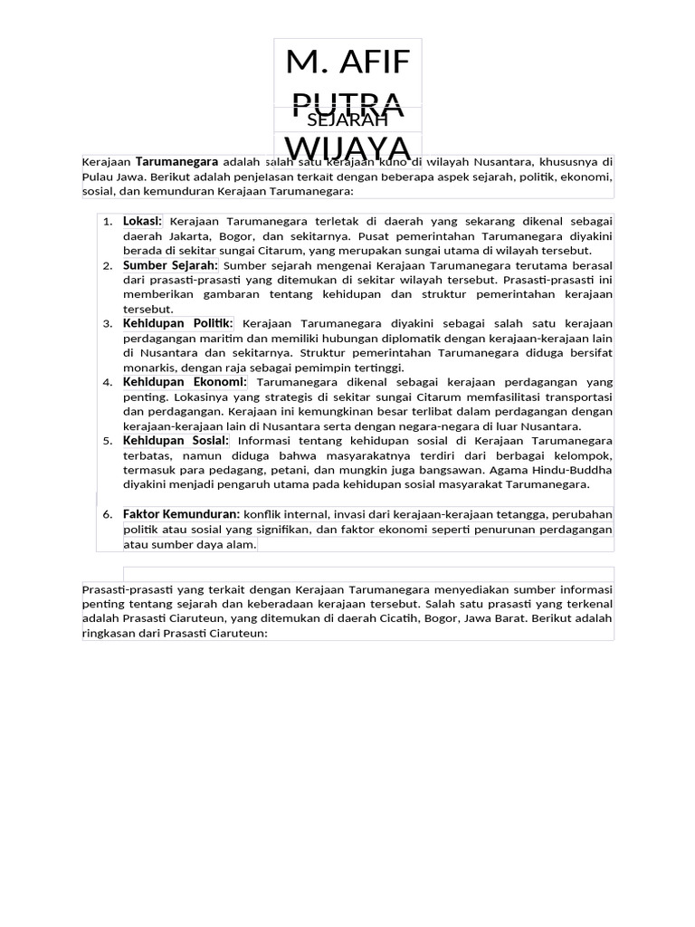 Tugas Sejarah Afif | PDF | Sejarah
