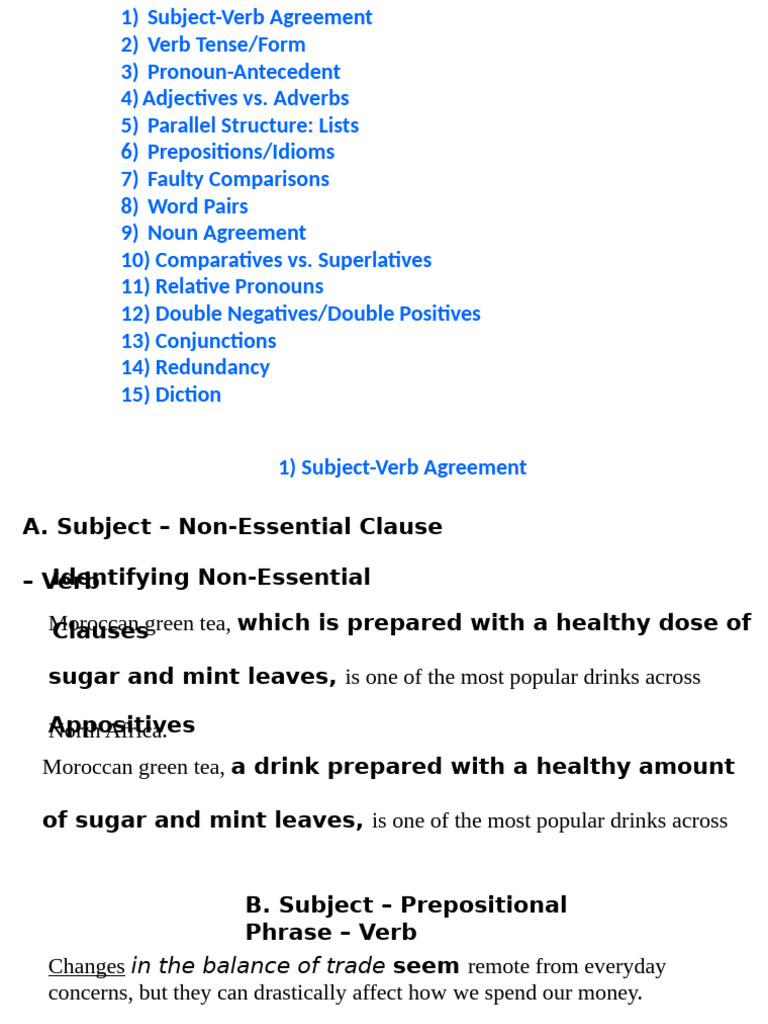 SAT Grammar | PDF | Verb | Grammatical Number