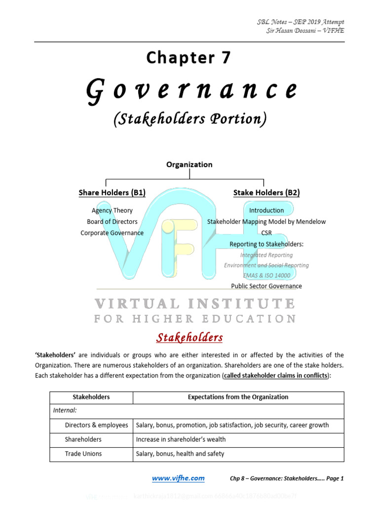 Governance and Stakeholder Engagement Guide | PDF | Corporate Social ...