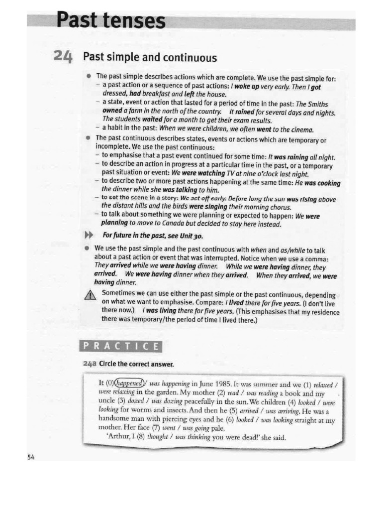 Past Tenses Revision | PDF