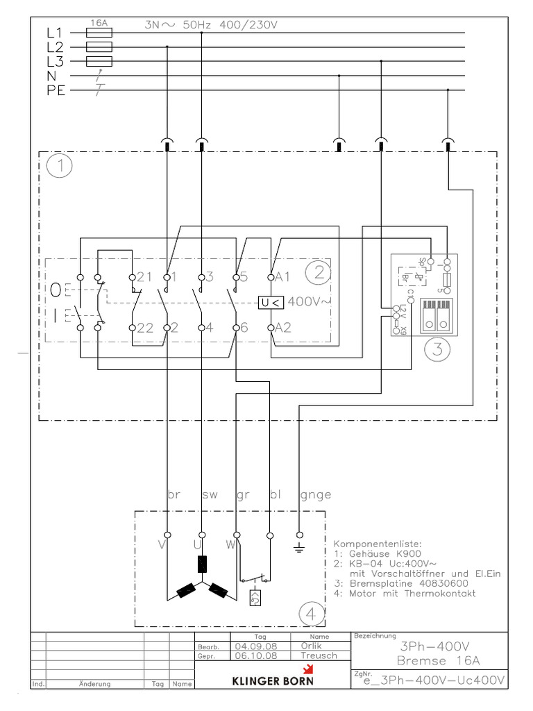 Schaltplan e 3ph 400v Uc400v 16a | PDF