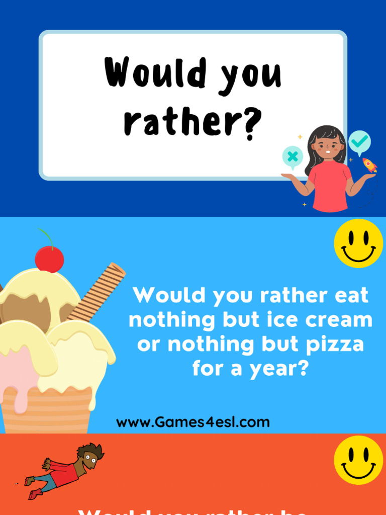 Would-You-Rather-Questions-For-Kids-PPT.pptx | PDF