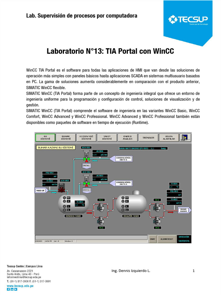 Lab 13 Supervisión de procesos por computadora | PDF | Scada | Ciencias de la Computación