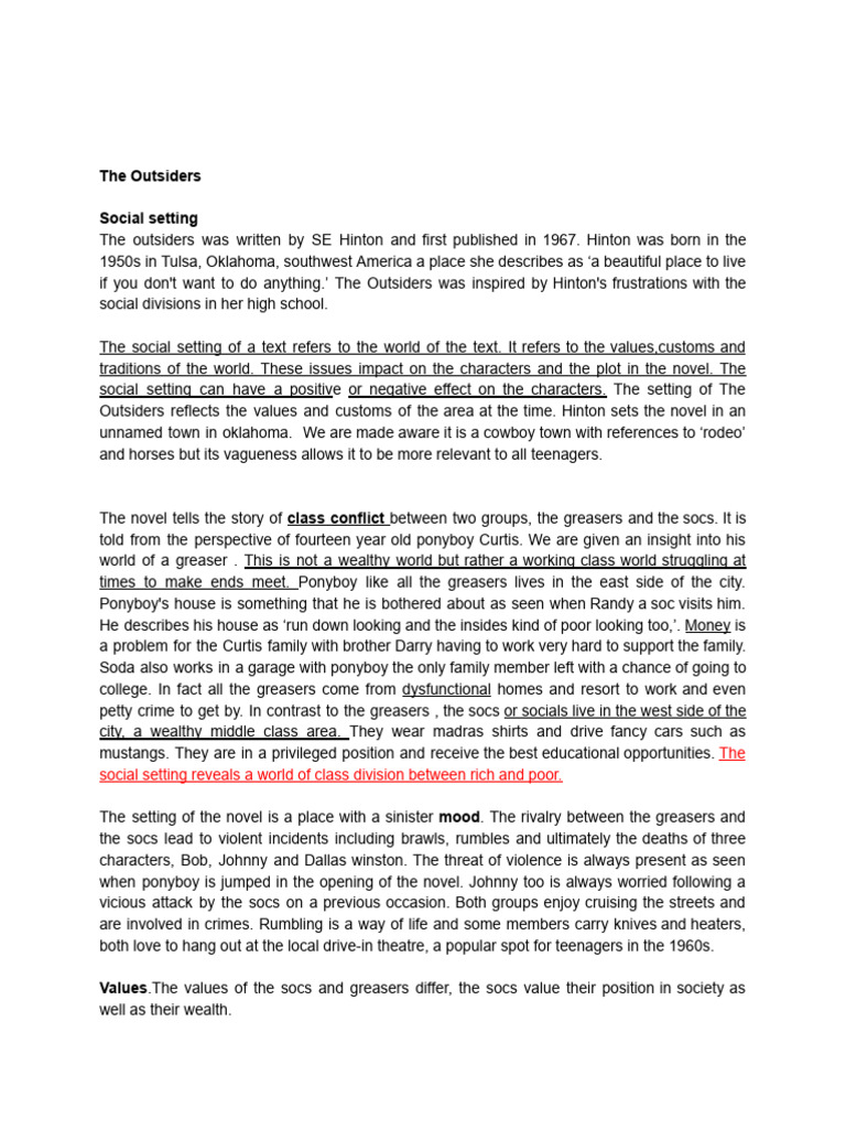 Social setting Outsiders | PDF