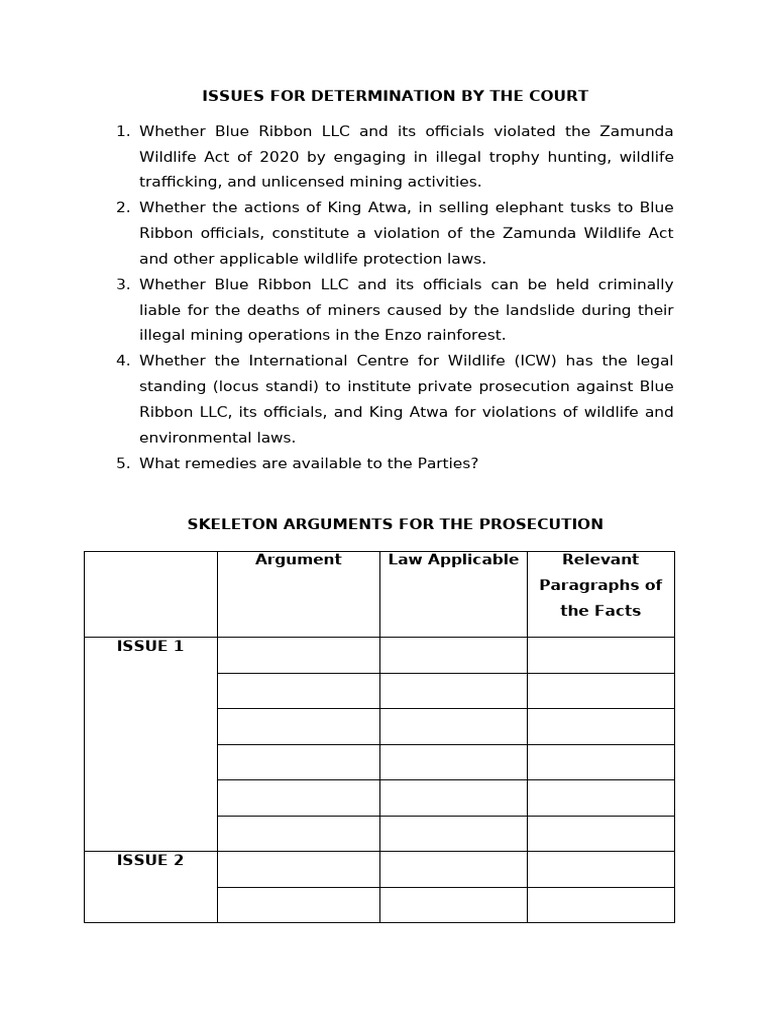 Template For Skeleton Arguments | PDF | Law