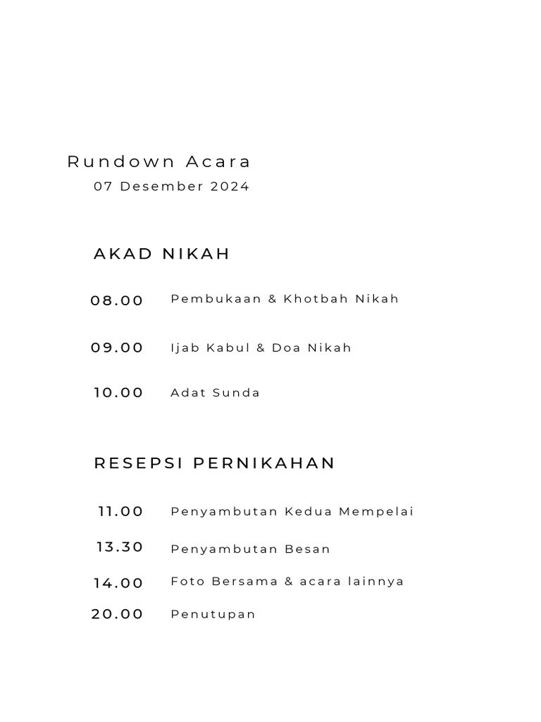 Rundown Acara | PDF