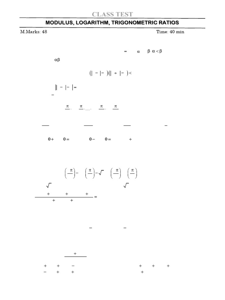 CT5_MOD,LOG,TRI | PDF | Logarithm | Complex Analysis