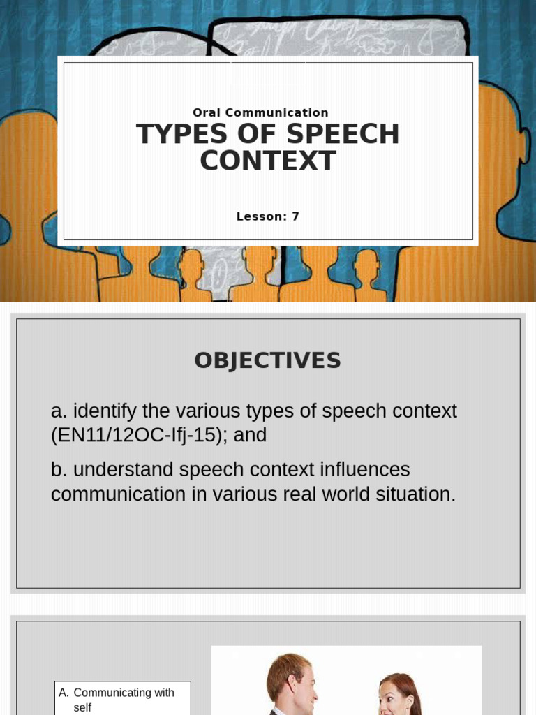 Lesson 7-Types of Speech Context | PDF | Communication | Human ...