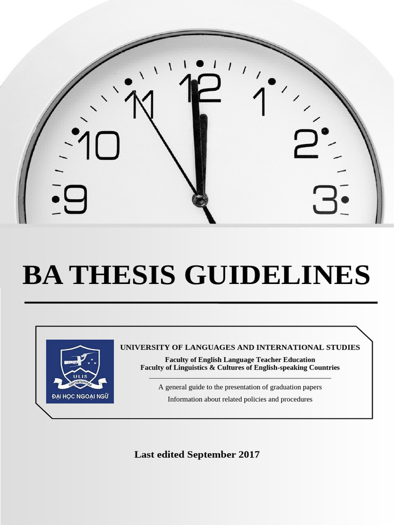 QH2019 Thesis Guidelines September 2021 | PDF | Social Sciences | Thesis