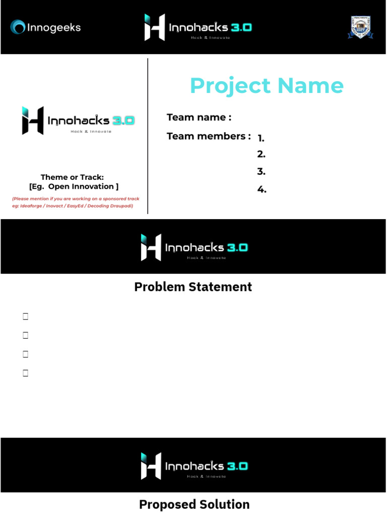 Innohacks 3.0 PPT Template | PDF | Career & Growth | Art