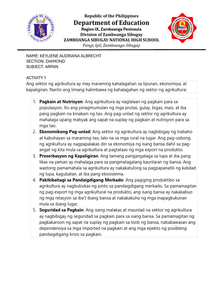 Arpan Worksheets | PDF