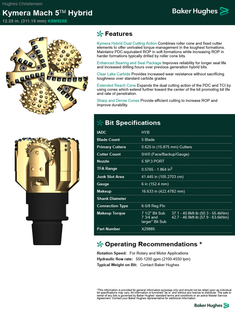 Kymera Mach 5 Hybrid Drill Bit Features | PDF | Manufactured Goods ...