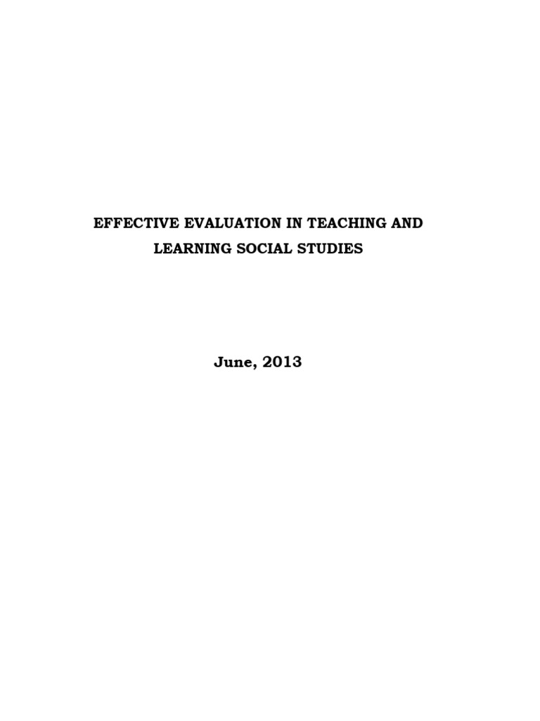 Effective Evaluation in Teaching and Lea | PDF | Evaluation | Learning
