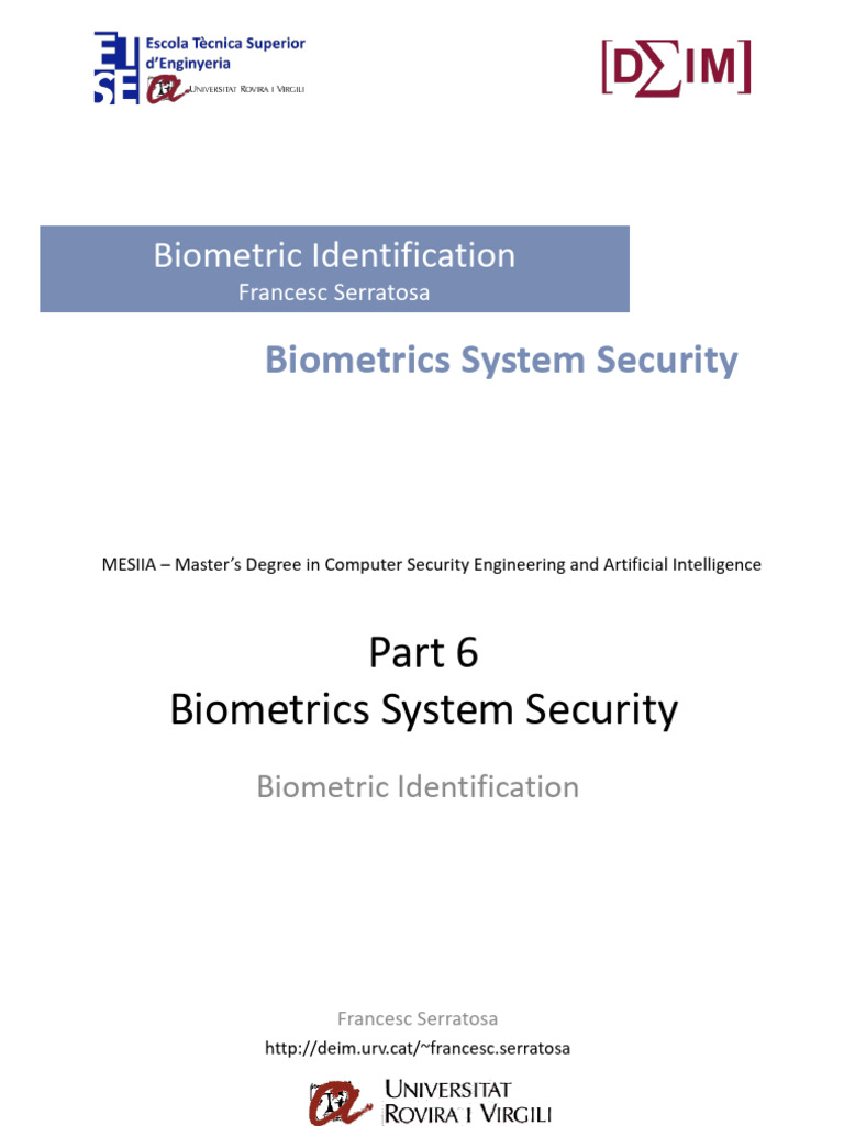 Slides_Part6 | PDF | Biometrics | Data Compression