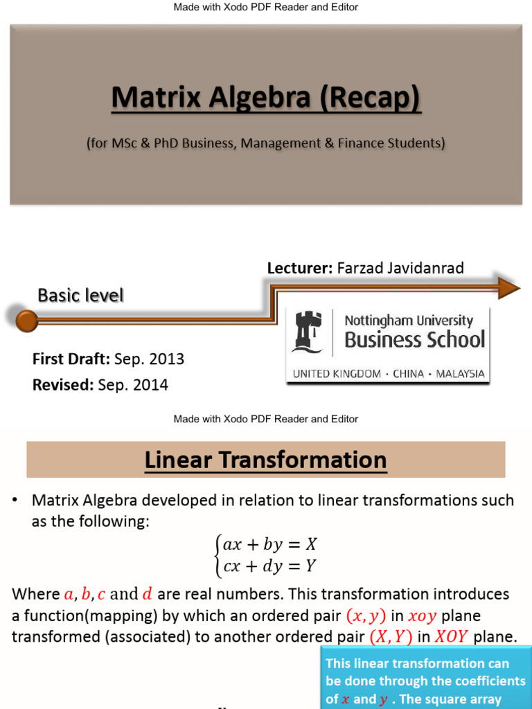 Matrixalgebra 150114150236 Conversion Gate02 | PDF | Matrix ...