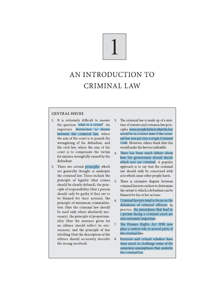 Chapter 1 Jonathan Herring Criminal Law | PDF