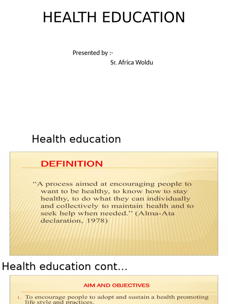 Health Education | PDF | Wellness