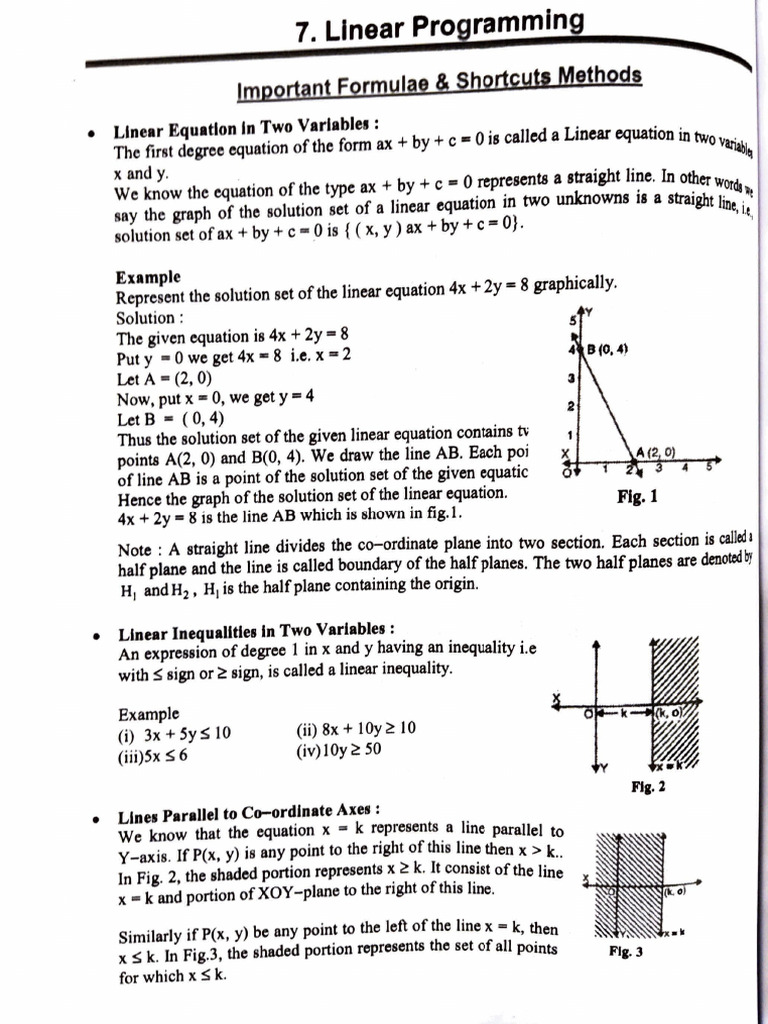 Linear Programming MHT-CET PDF Notes by Dinesh Sir | PDF