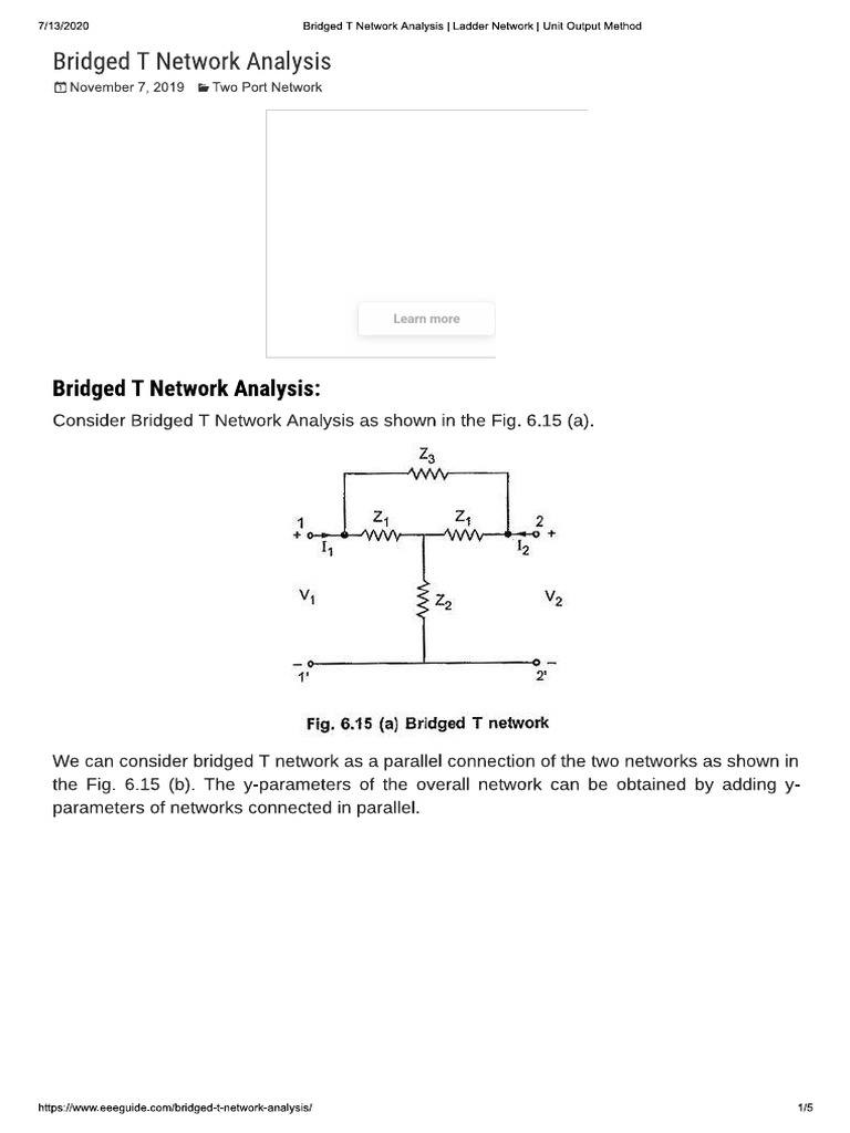 10 Bridge T Network | PDF