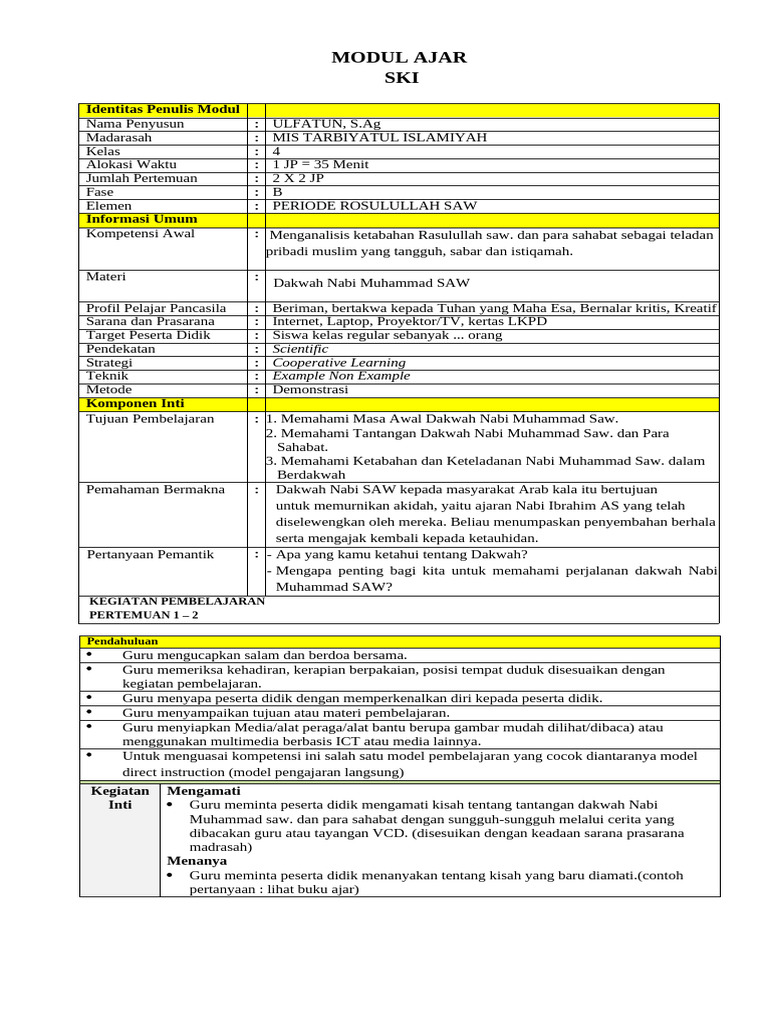 Modul Ajar Ski IV - Bab 1a | PDF