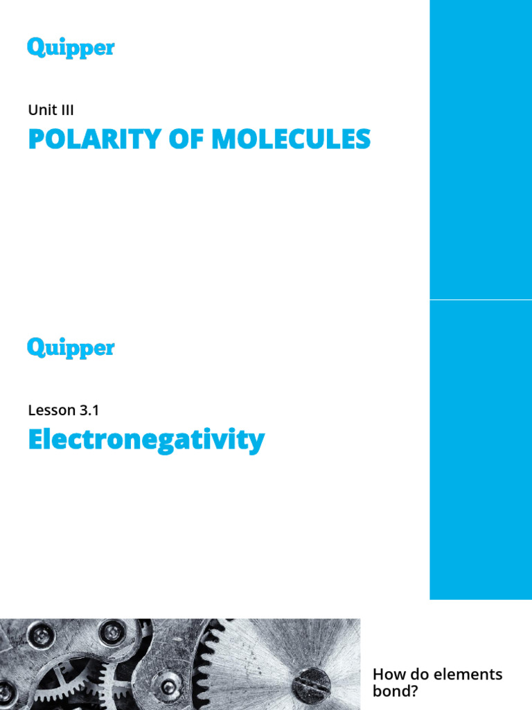 Chapter 3 Determining Polarity | PDF | Chemical Polarity | Chemical Bond
