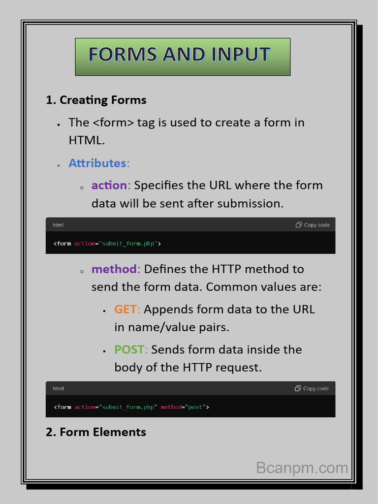 Forms and input | PDF