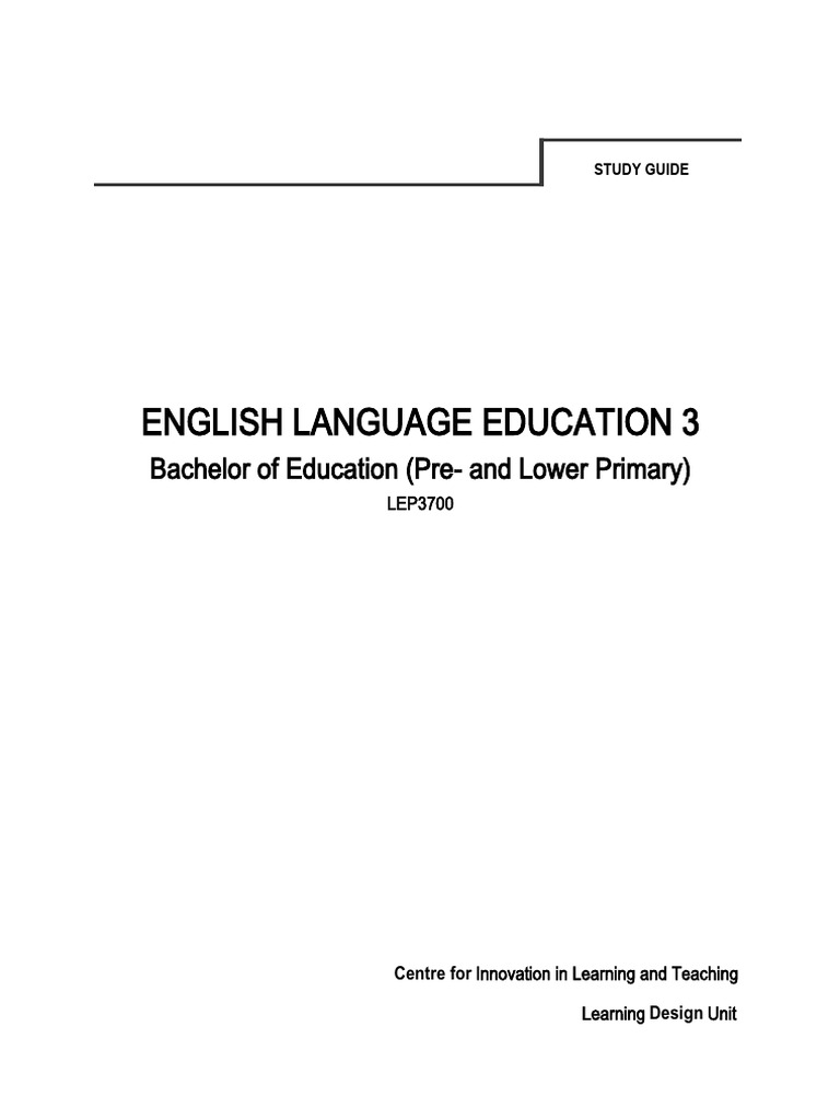 LEP3700 English Language Education 3 | PDF | Reading Comprehension ...