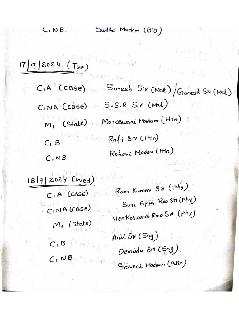 10th Class Evening Study Hours Schedule | PDF