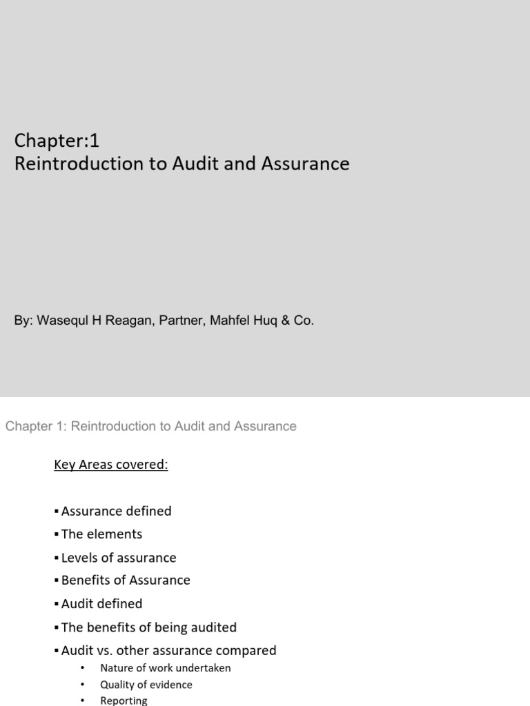 Chapter1 - Reagan Sir | PDF | Audit | Auditor's Report