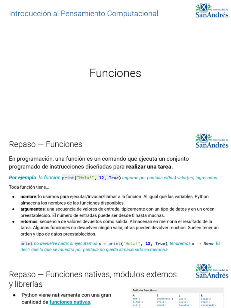 1 Funciones | PDF | Python (lenguaje de programación) | Función (Matemáticas)
