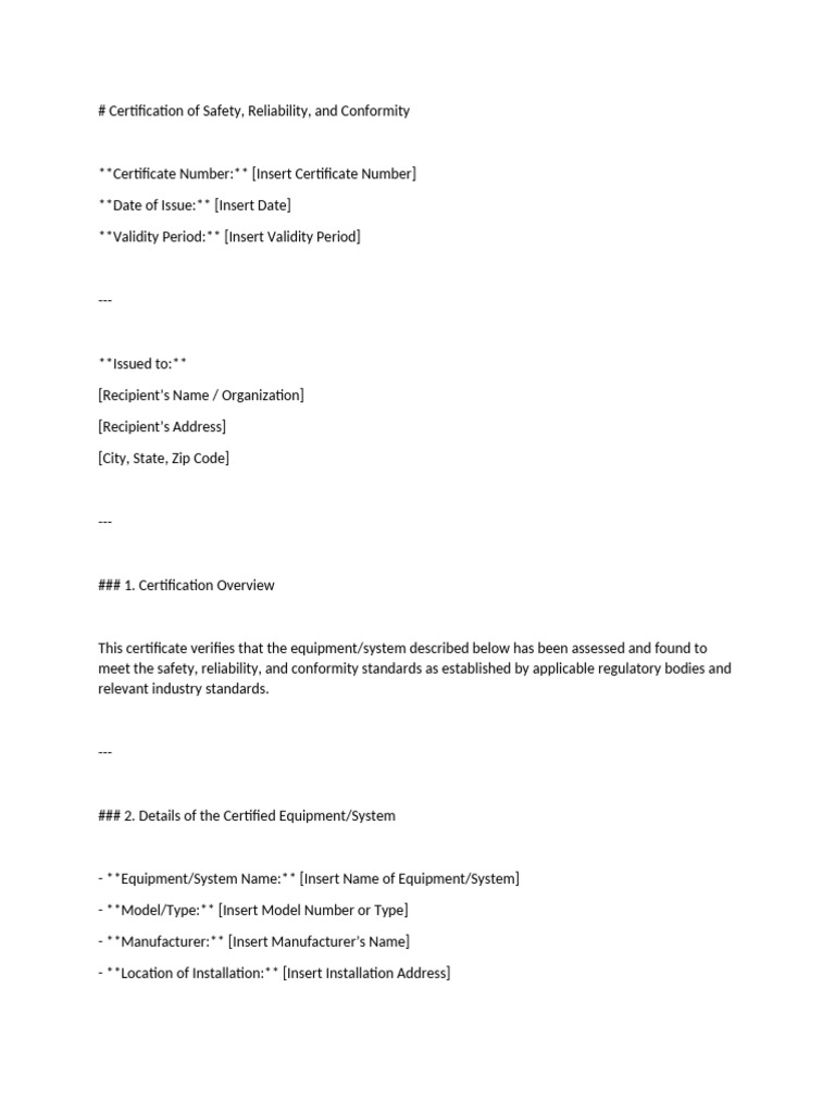 Certification of Safety, Reliability, and Conformity | PDF | Reliability Engineering | Certification