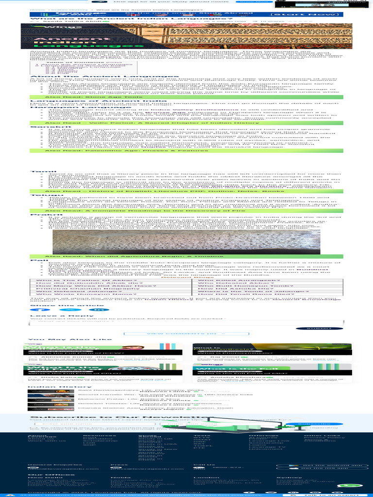 What Are The Ancient Indian Languages Leverage | PDF | Sanskrit | Tamil ...