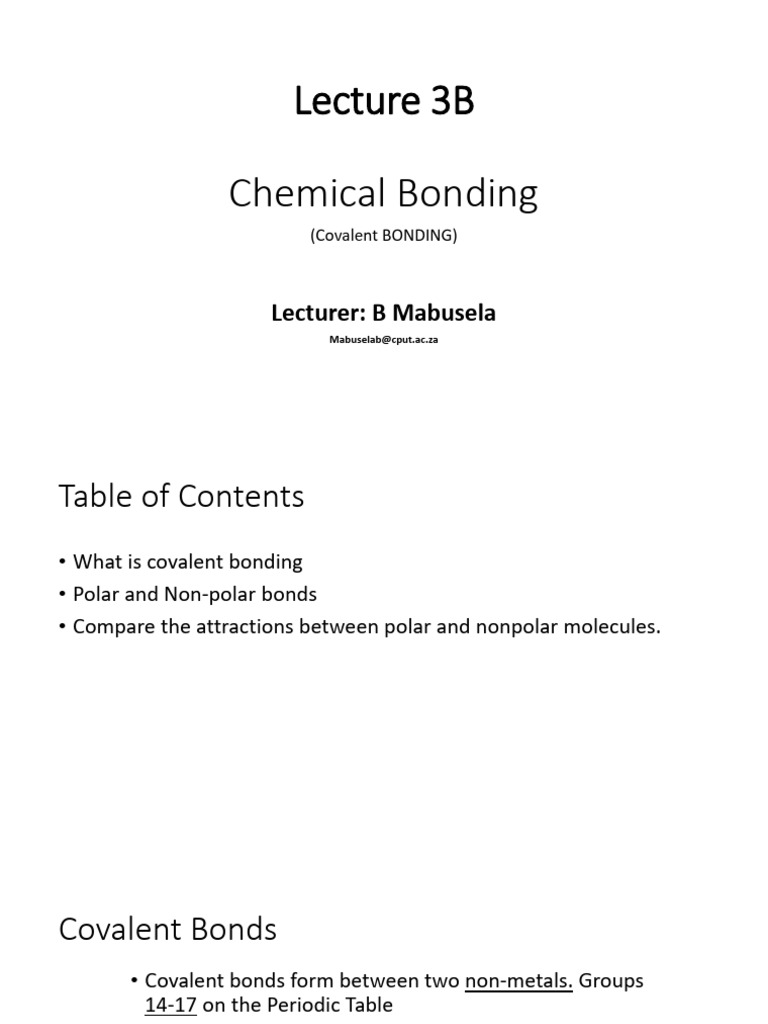 Understanding Covalent Bonds | PDF | Chemical Bond | Covalent Bond