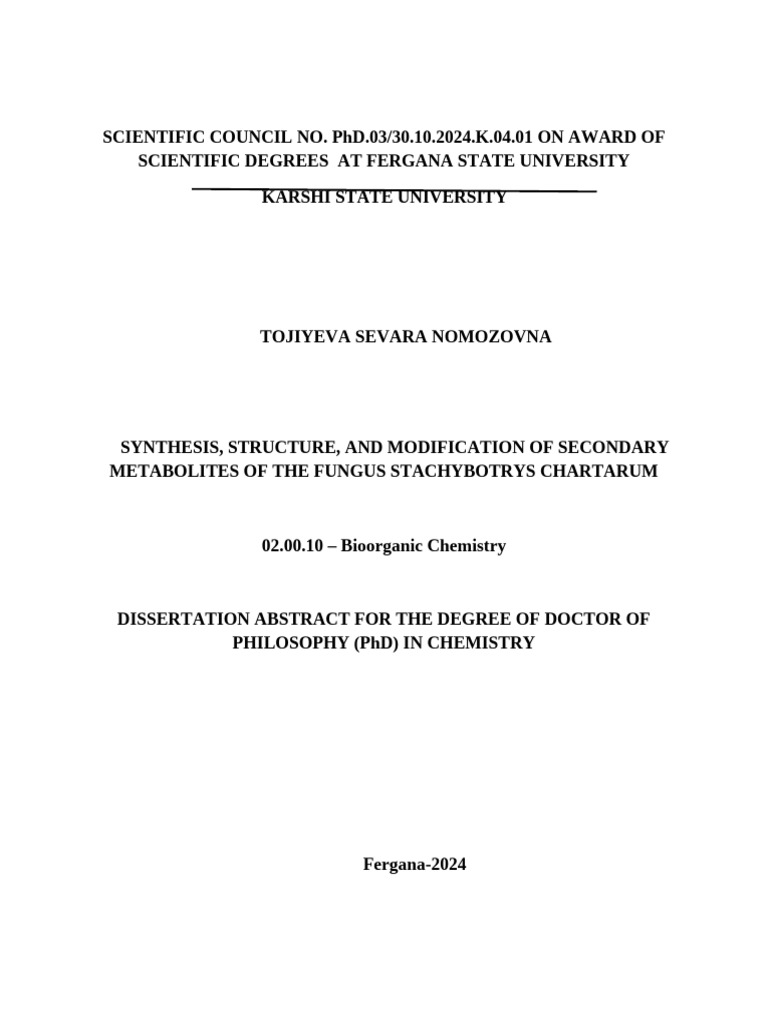 English Translation Dissertation | PDF | Chemistry