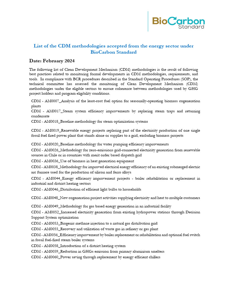 CDM_methodologies_Energy | PDF | Cogeneration | Electricity Generation