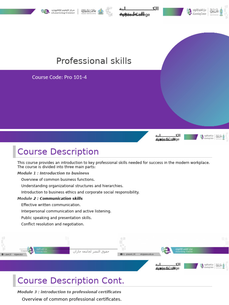 Module 1 - Chapter 1 Professional Skills (Pro 101) 2 | PDF ...