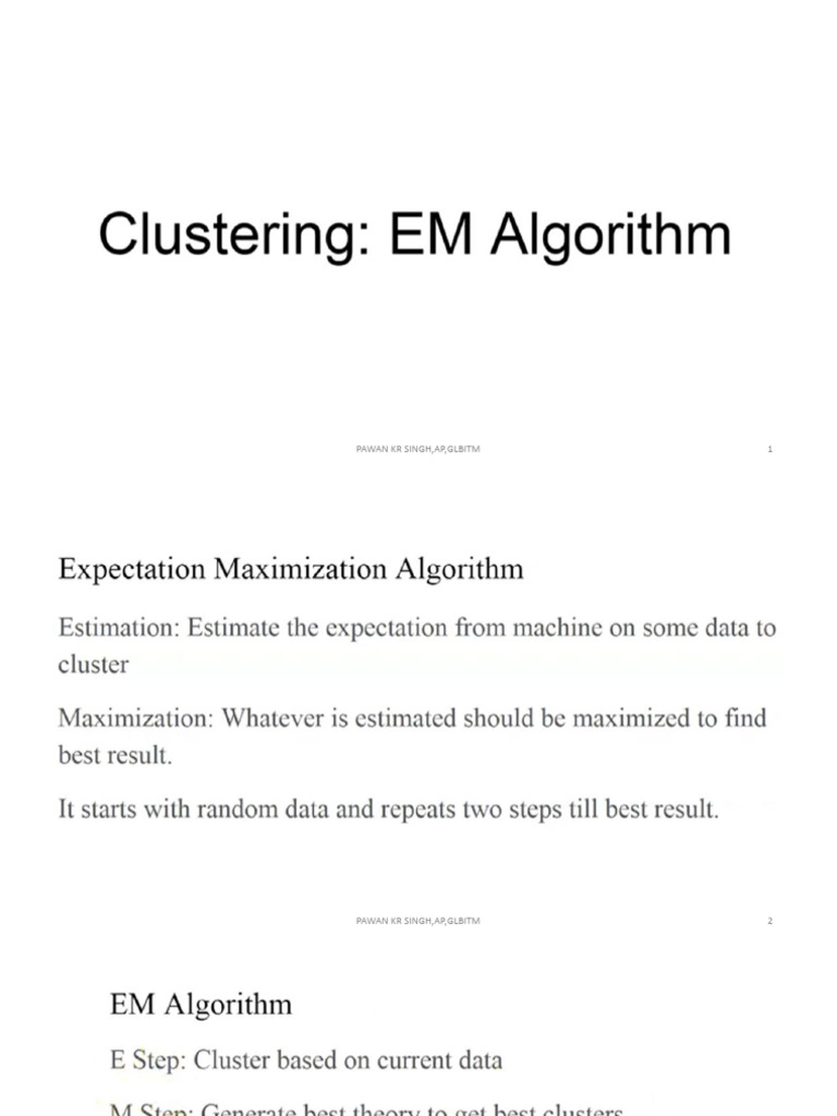 EM Algorithm | PDF | Sports & Recreation | Cooking, Food & Wine